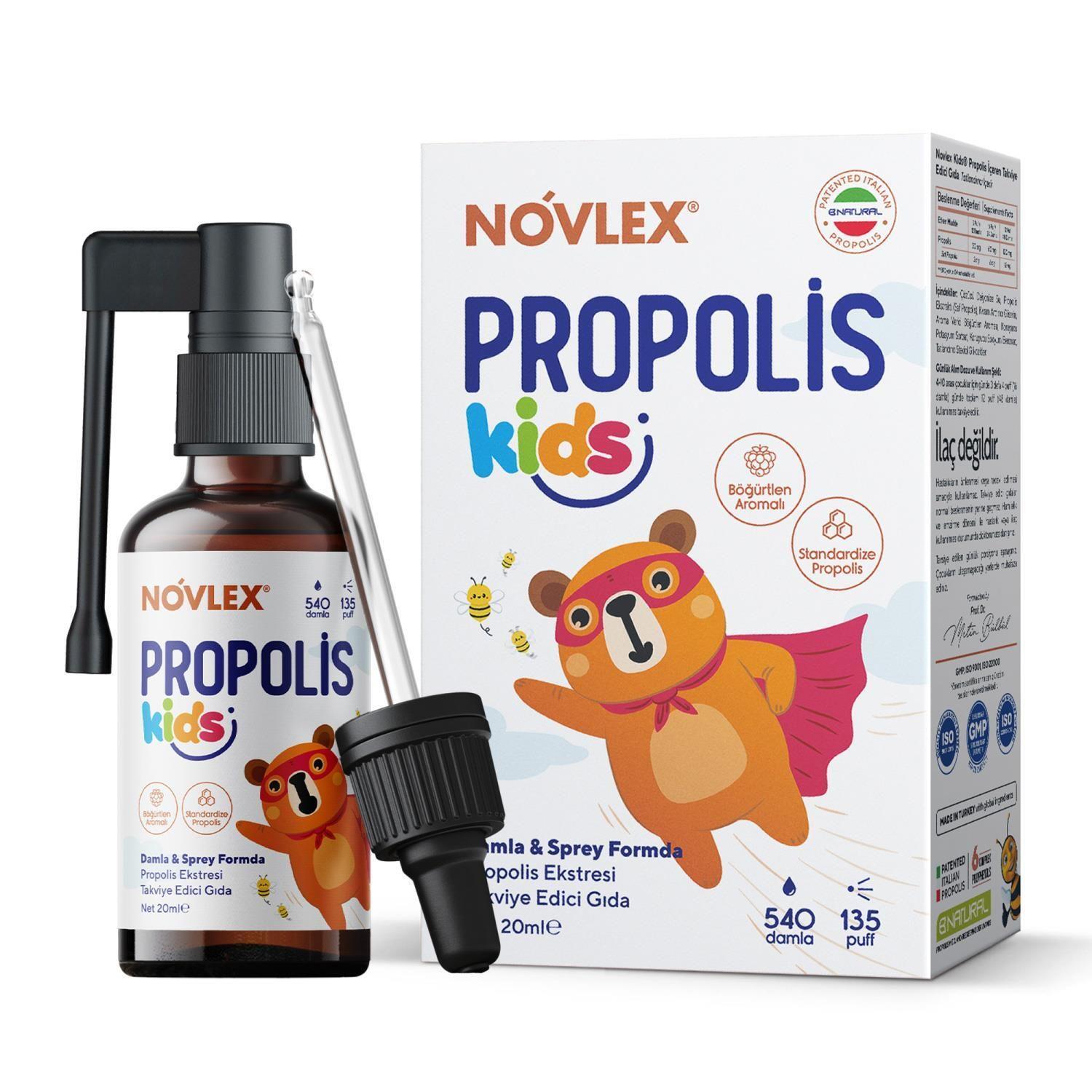 Novlex Propolis Kids Ekstrakt (Su Bazlı-Alkolsüz) Böğürtlen Aromalı ...